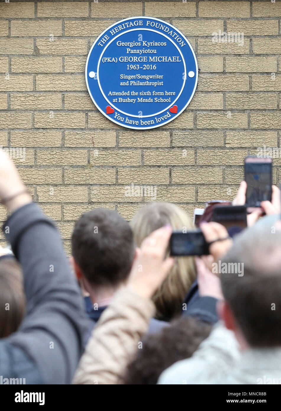 George Michael commemorative blue plaque is unveiled at Bushey Meads ...