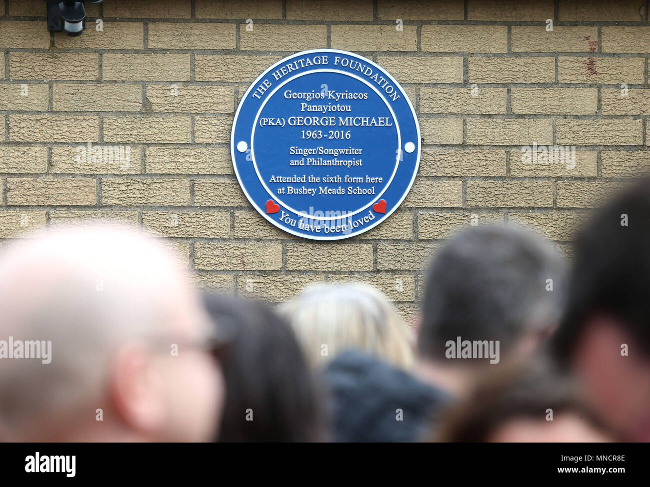 George Michael commemorative blue plaque is unveiled at Bushey Meads ...