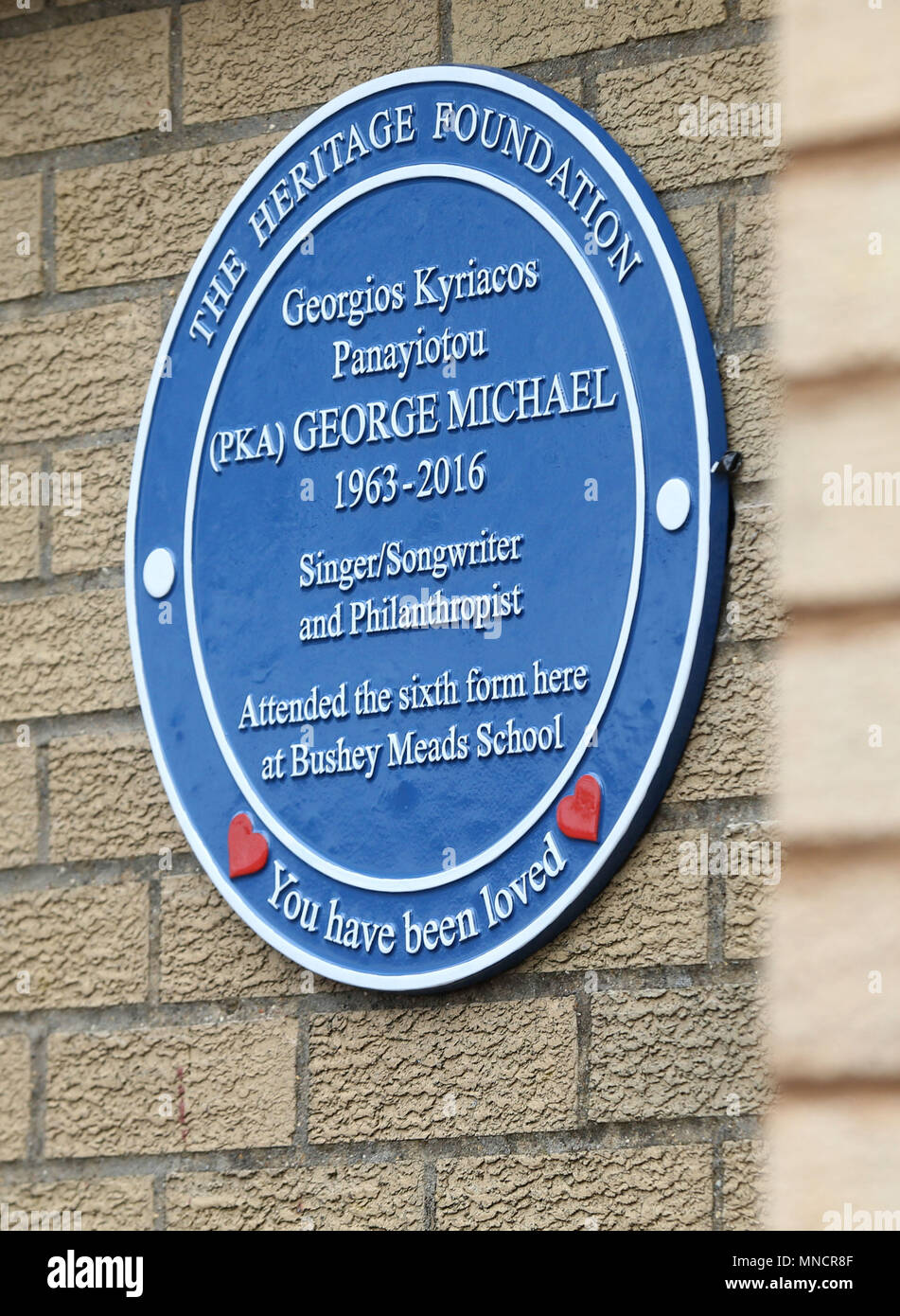 George Michael commemorative blue plaque is unveiled at Bushey Meads ...