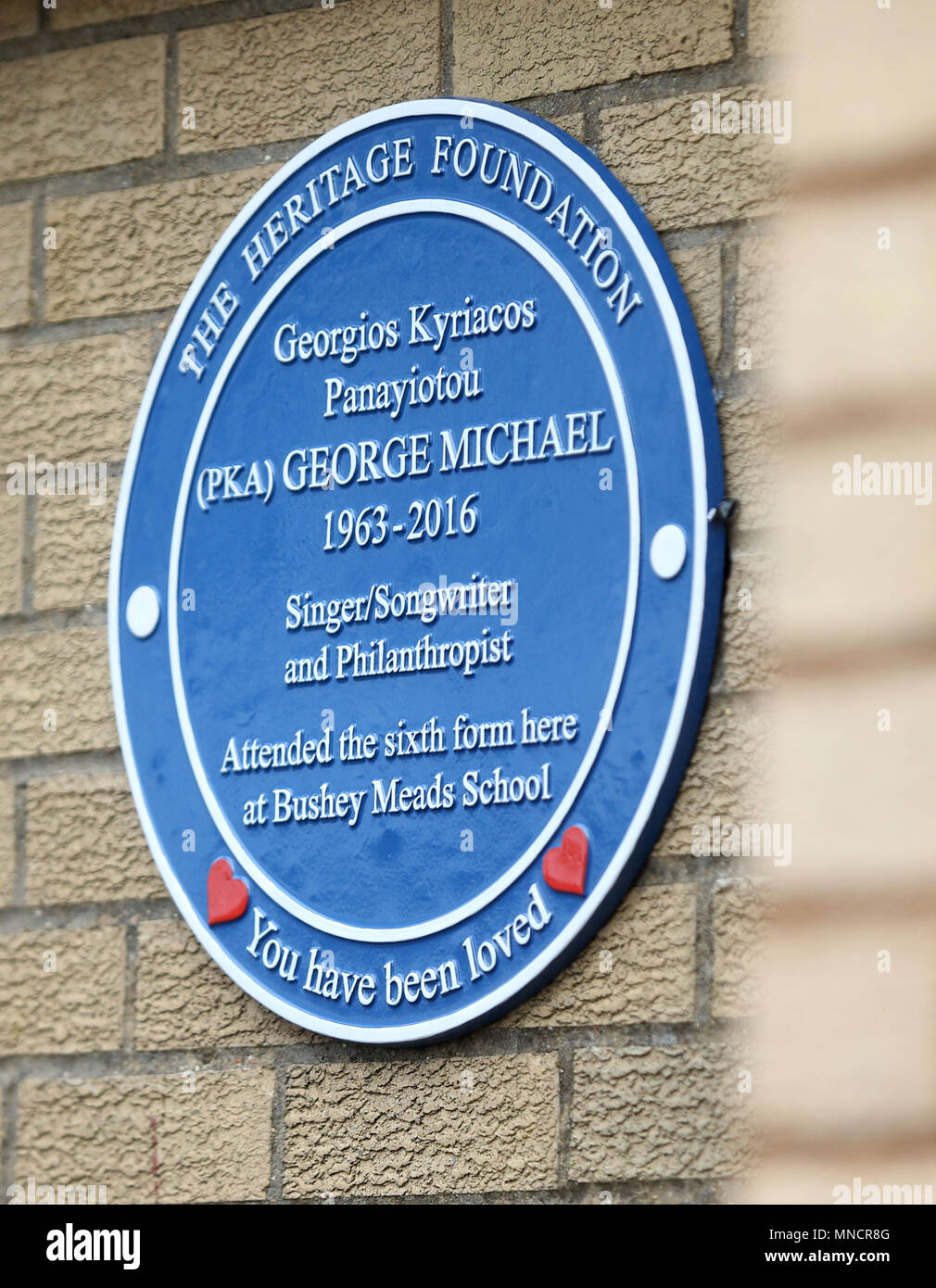 George Michael commemorative blue plaque is unveiled at Bushey Meads ...