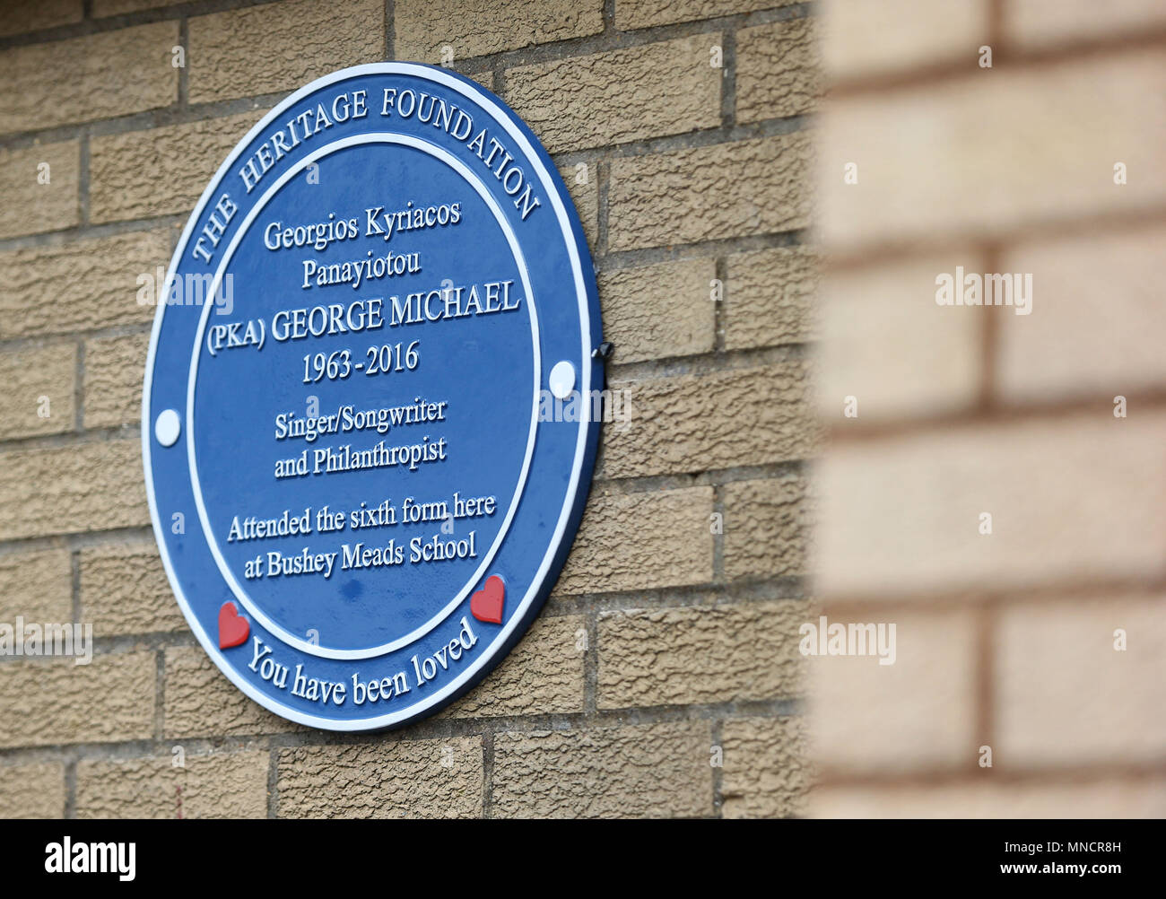 George Michael commemorative blue plaque is unveiled at Bushey Meads ...