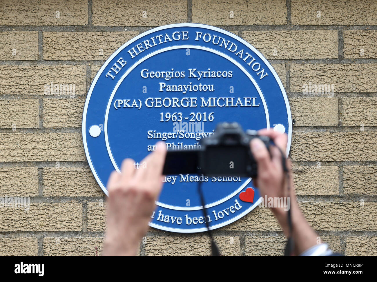 George Michael commemorative blue plaque is unveiled at Bushey Meads ...