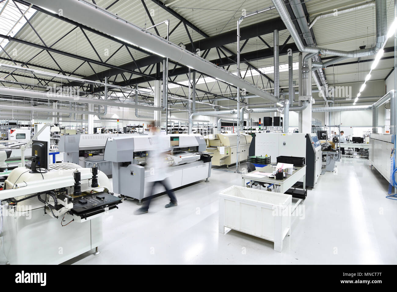 industrial factory for assembly of microelectronics - interior and ...