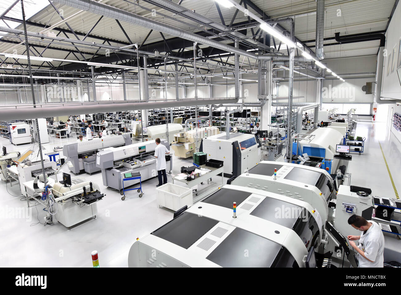 industrial factory for assembly of microelectronics - interior and ...