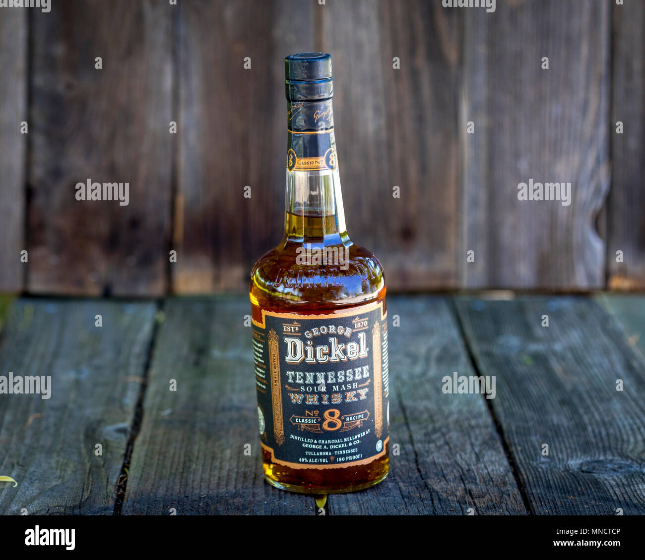 George Dickel Tennessee Whisky number 8 recipe Stock Photo - Alamy