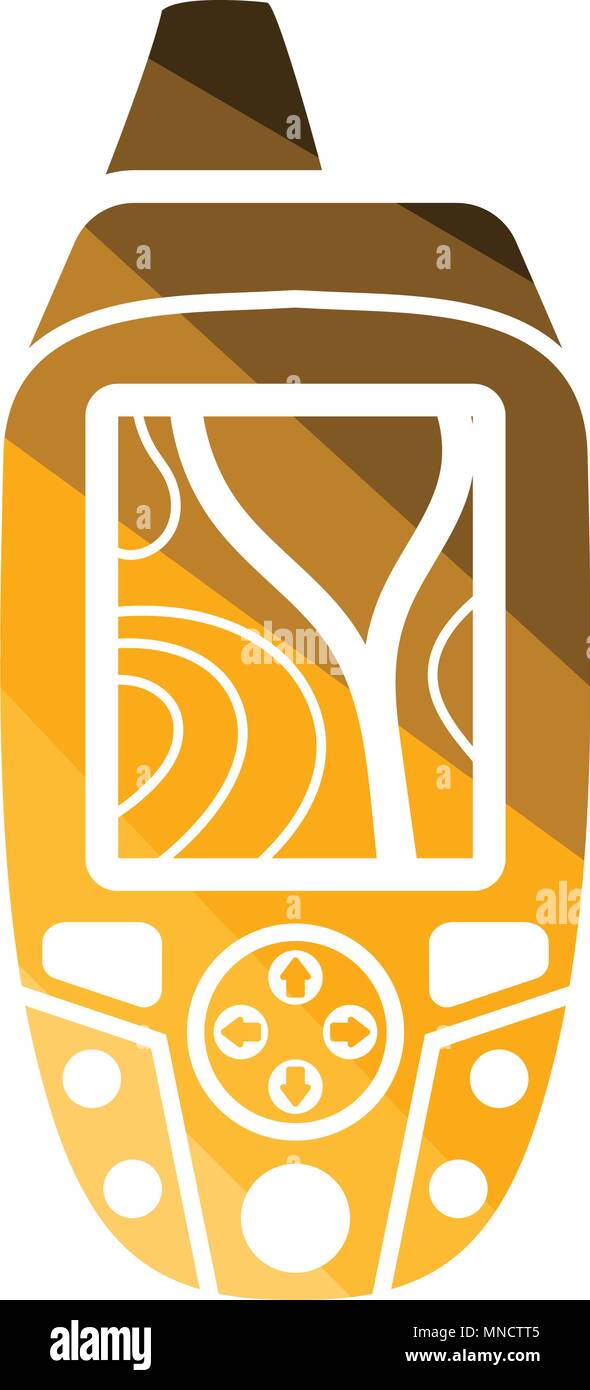 Portable GPS device icon. Flat color design. Vector illustration Stock ...