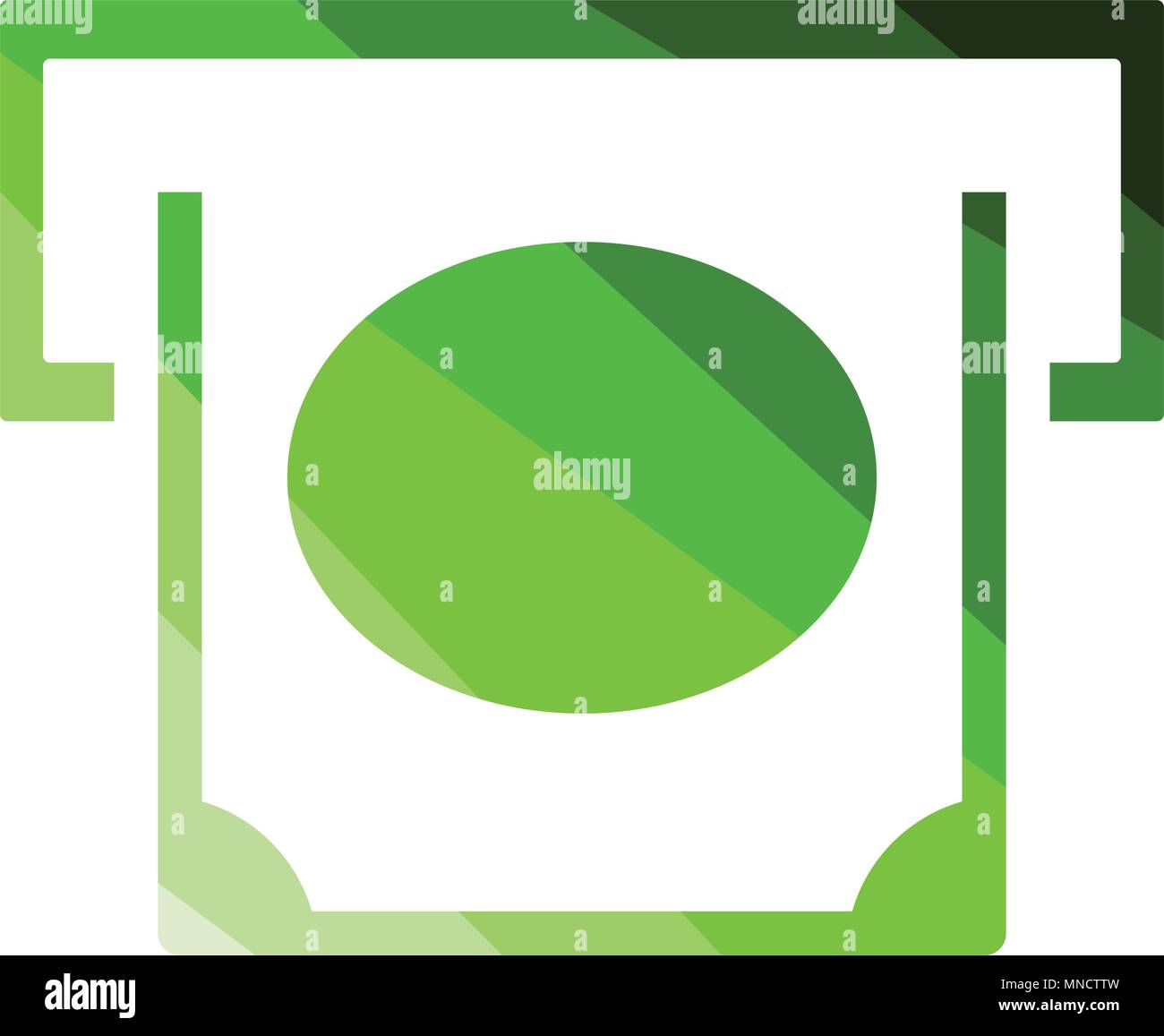 Banknote sliding from atm slot icon. Flat color design. Vector ...