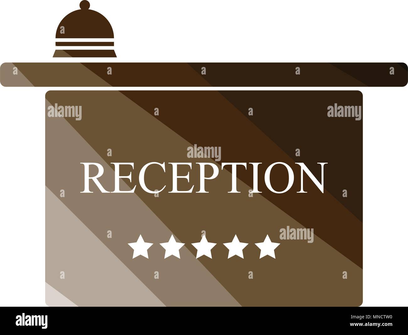 Hotel reception desk icon. Flat color design. Vector illustration Stock ...