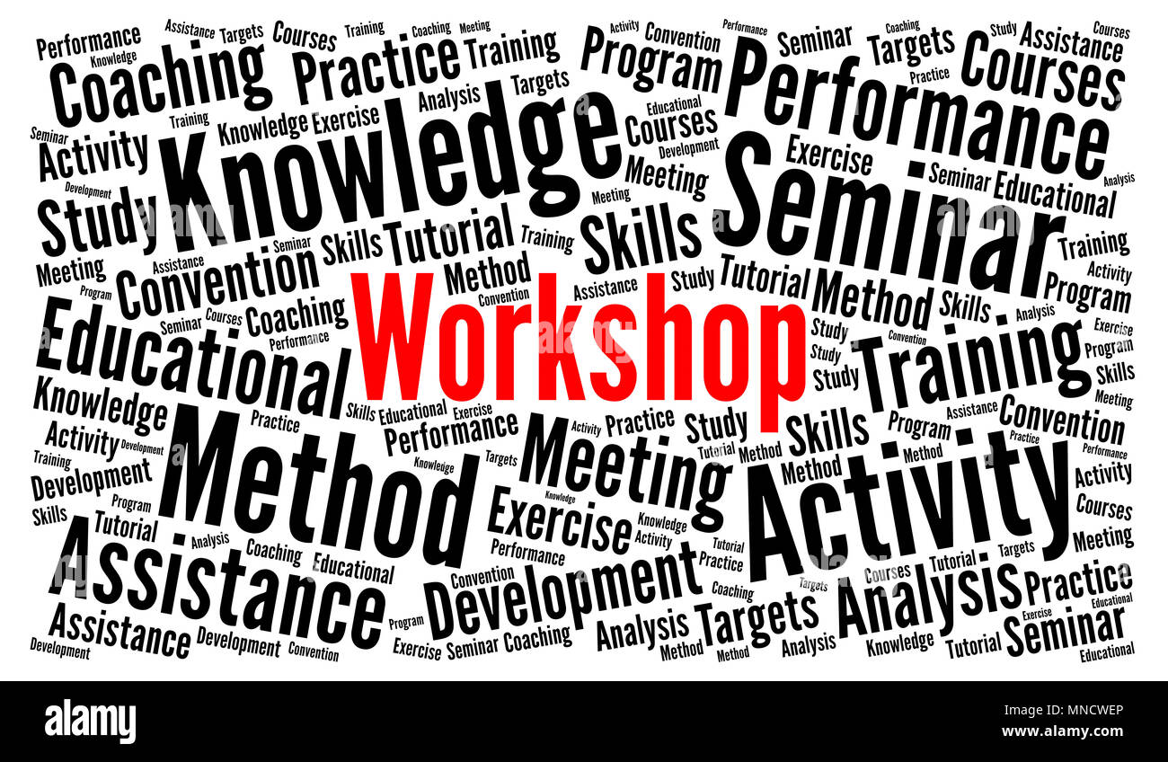 Workshop word cloud illustration Stock Photo - Alamy