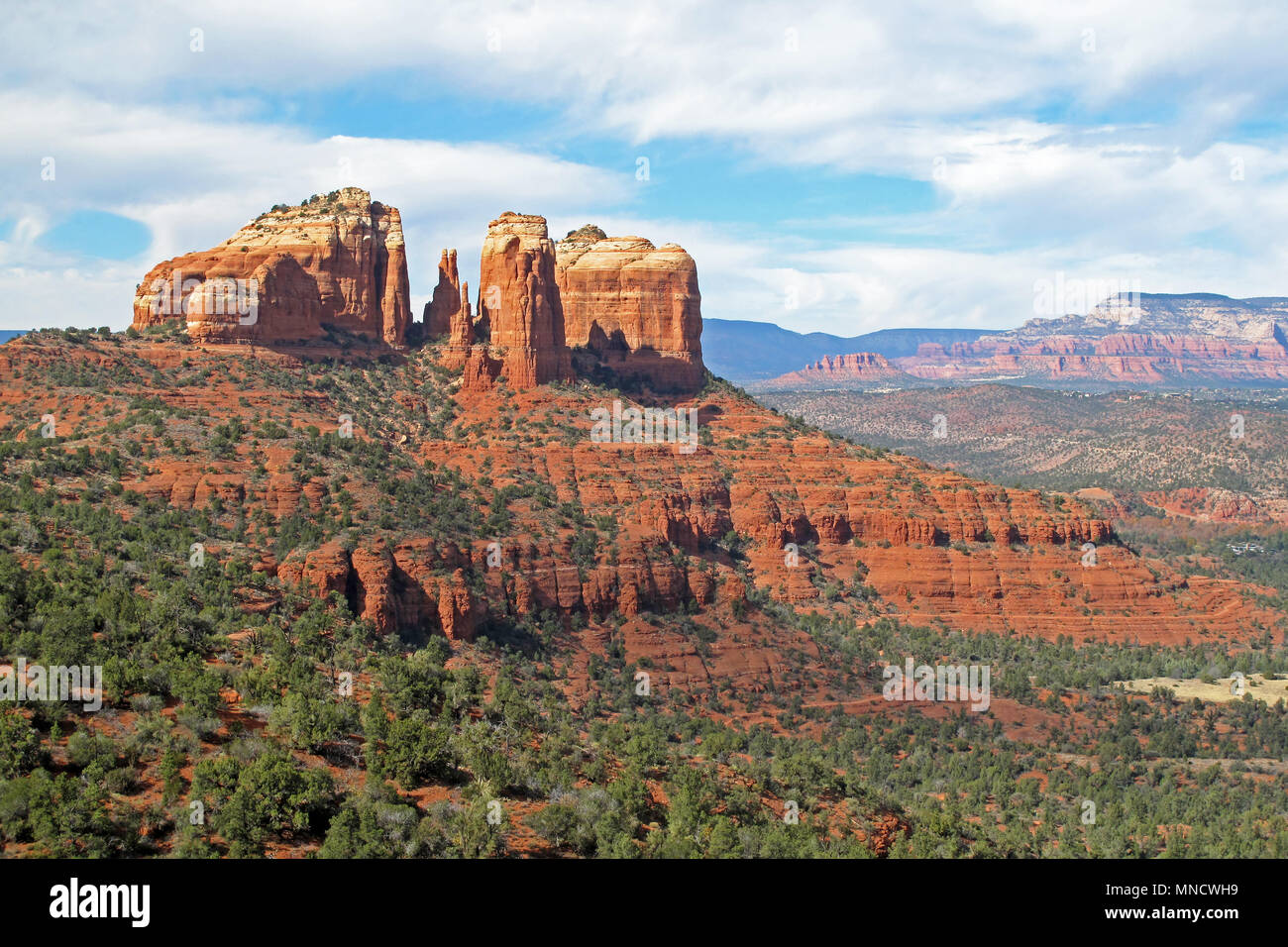 The red rock mountains in the mountain bike area of Sedona, USA Stock ...