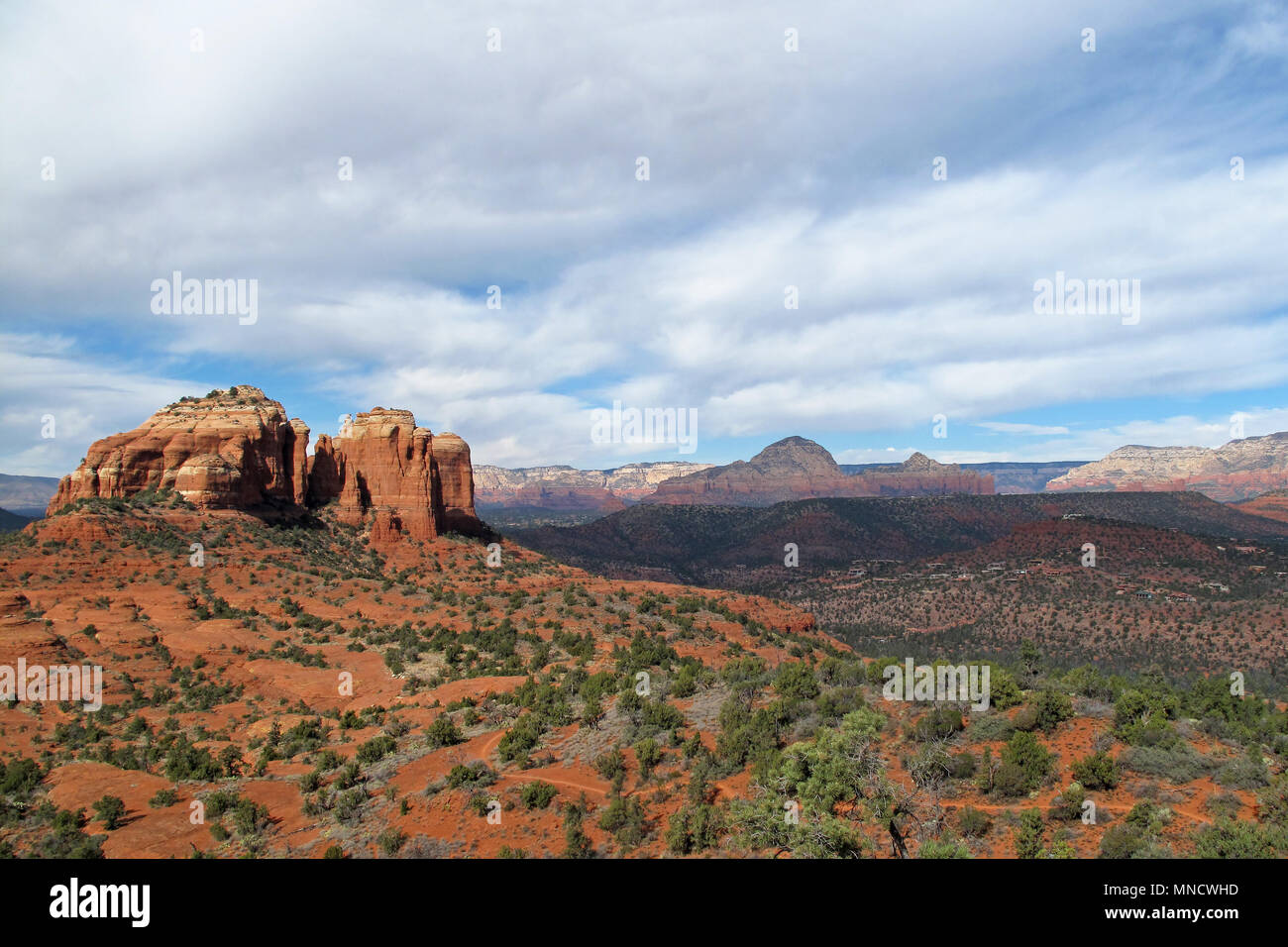 The red rock mountains in the mountain bike area of Sedona, USA Stock ...