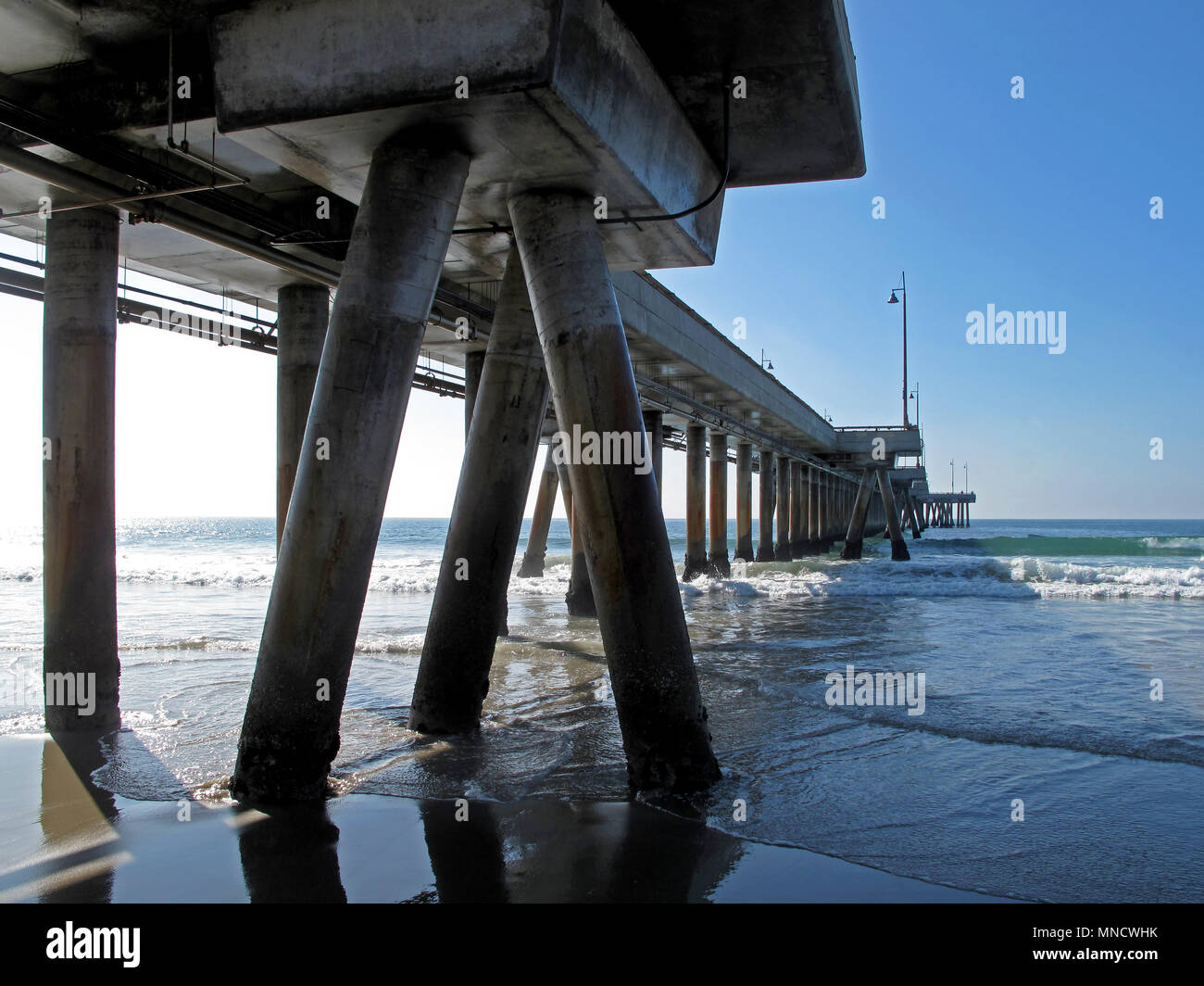 Special perspective of Venice Pier in Venice Beach, California Stock ...