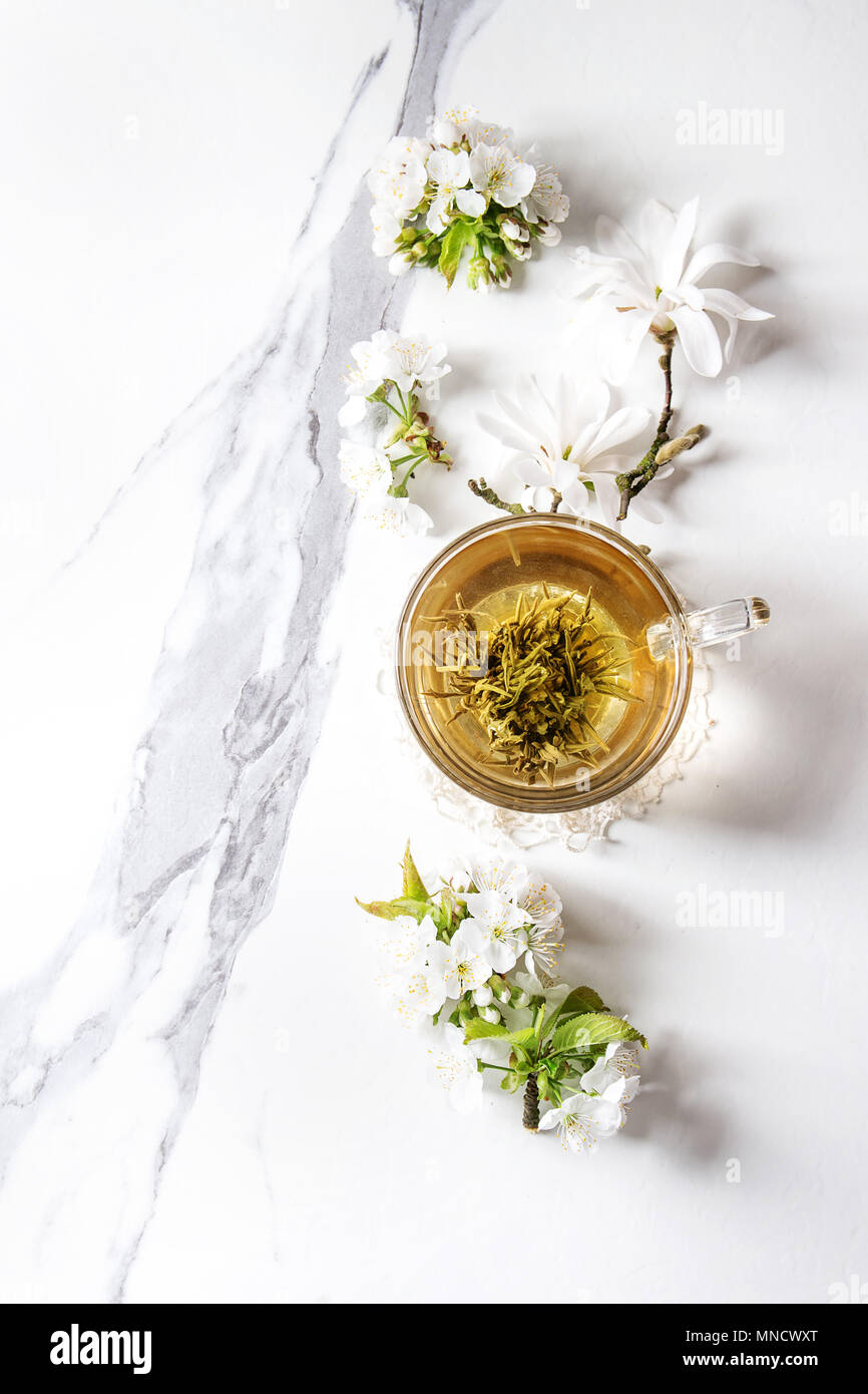 Tea with spring flowers Stock Photo - Alamy