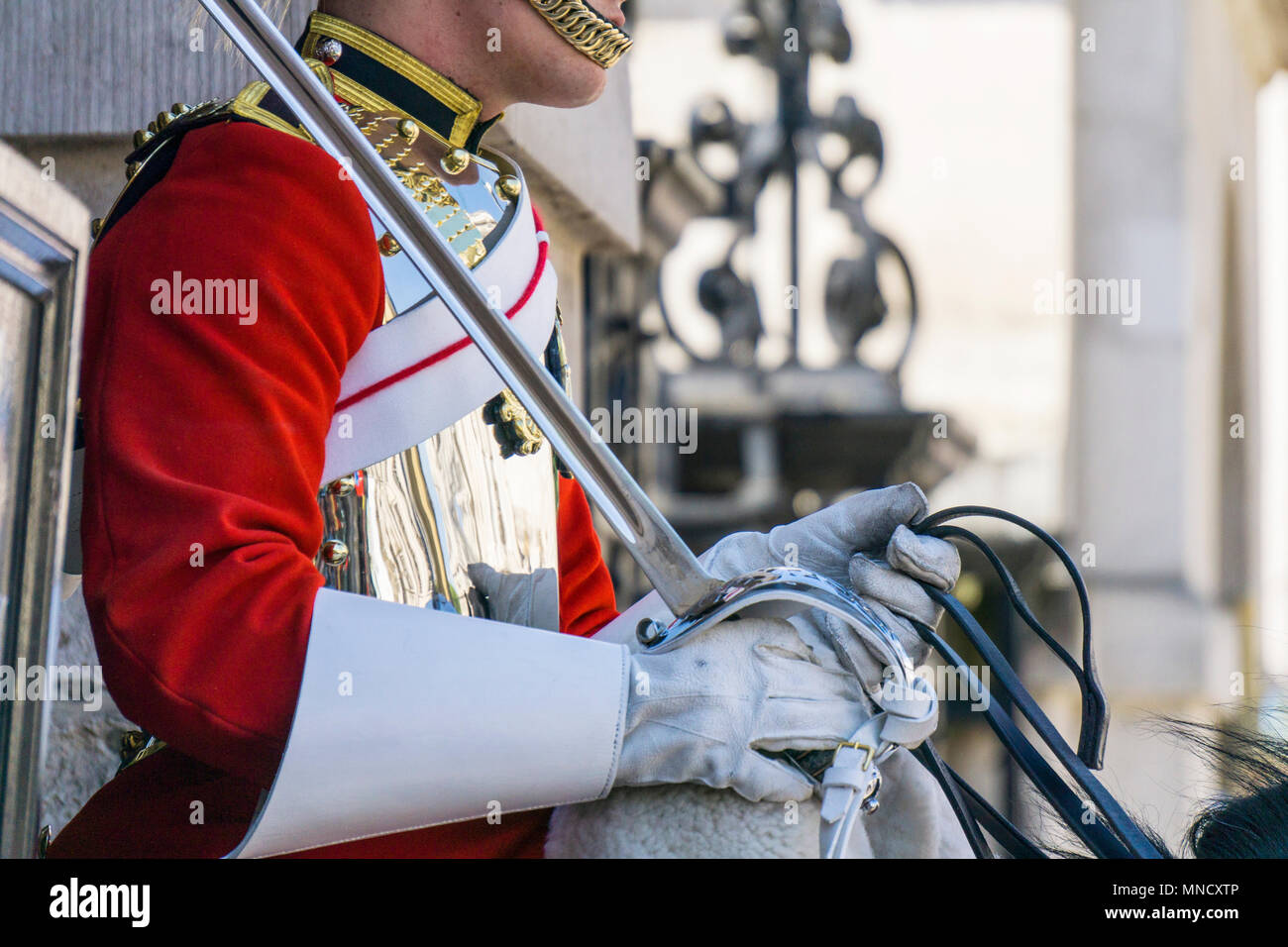 Traditional household cavalry guard in full uniform Stock Photo - Alamy