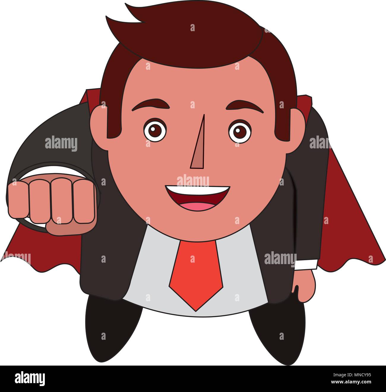 super businessman flying success business vector illustration Stock ...