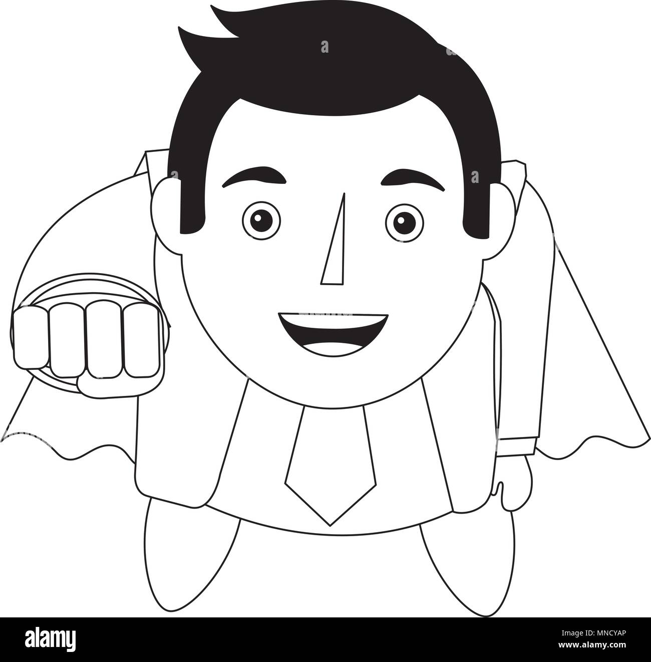 super businessman flying success business vector illustration Stock ...