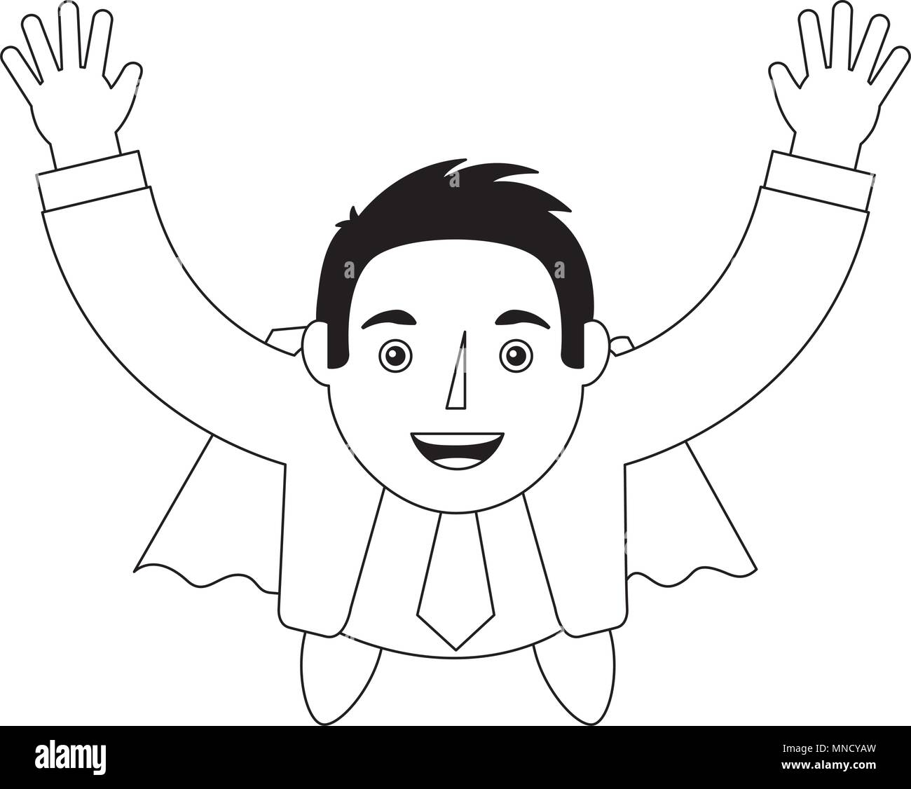 super businessman flying success business vector illustration Stock ...