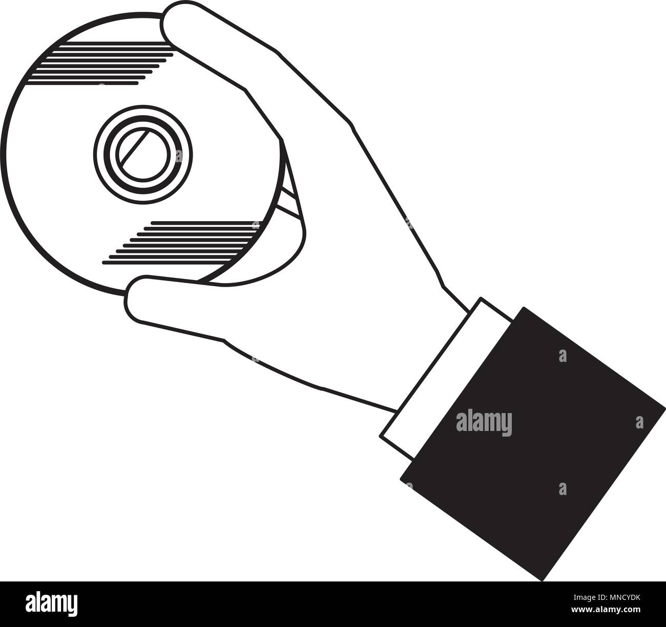 hand holding compact disk storage data vector illustration Stock Vector ...