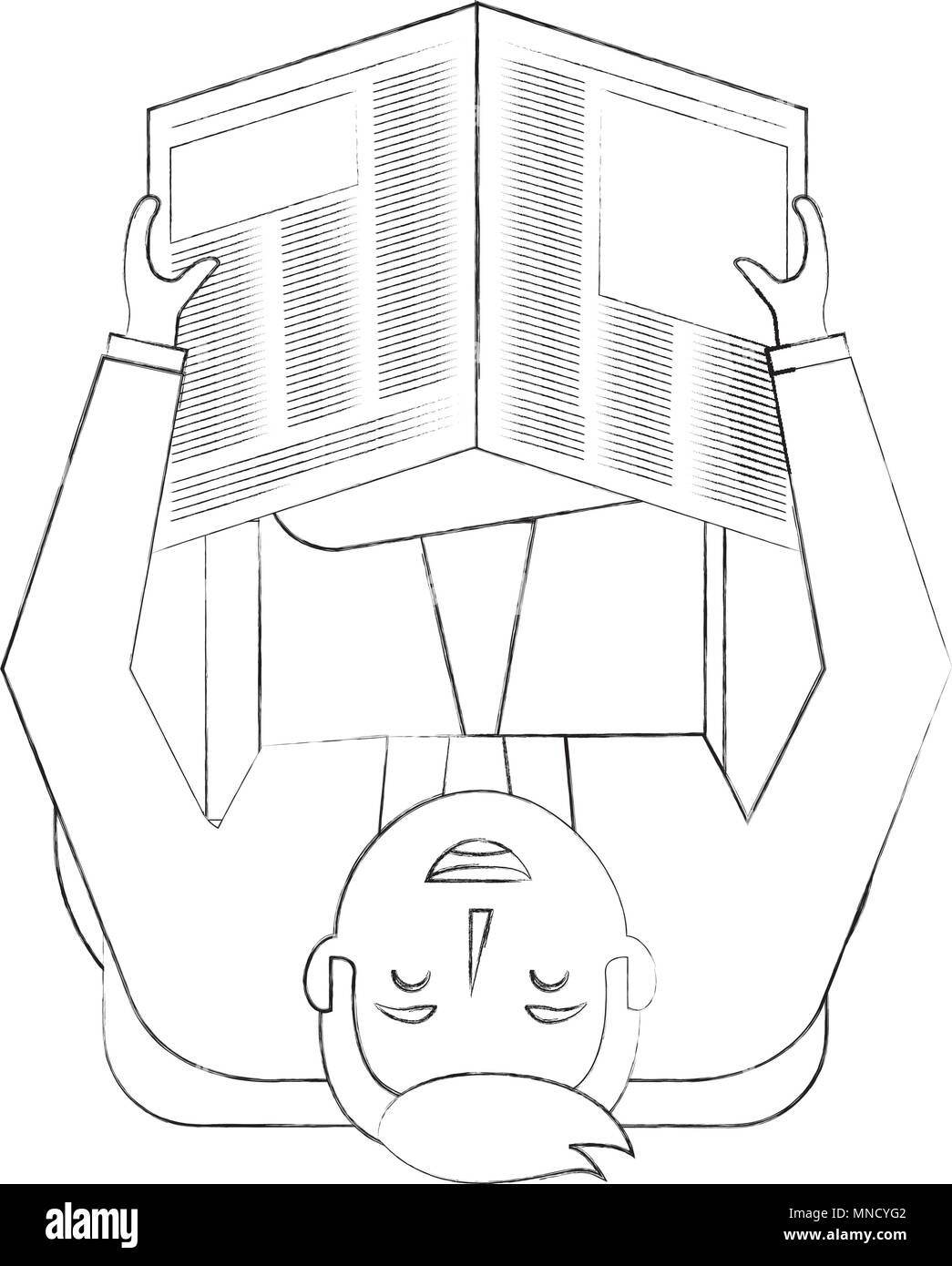 businessman reading newspaper in hands vector illustration Stock Vector ...