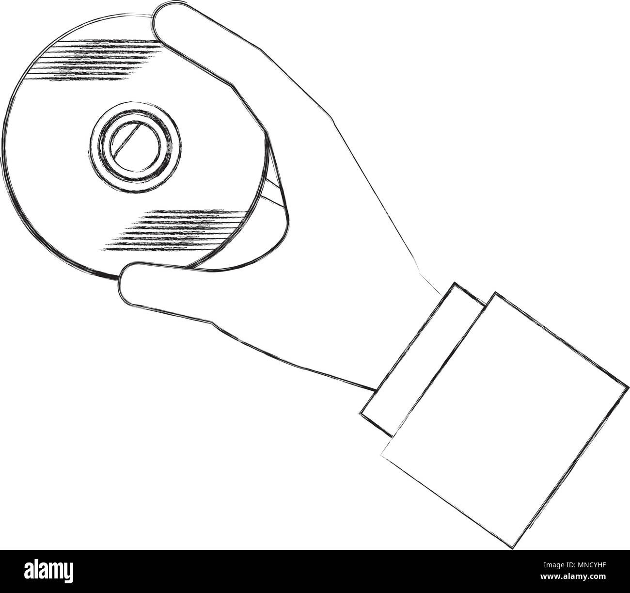 Hand holding cd Black and White Stock Photos & Images - Alamy
