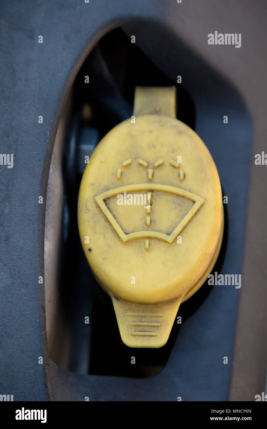 Windshield washer fluid car cap hi-res stock photography and images - Alamy