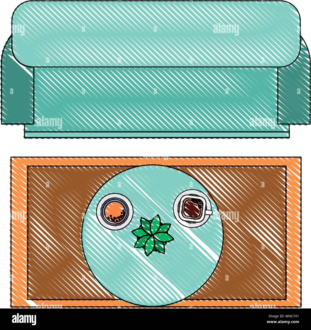 aerial view of living room vector illustration design Stock Vector ...