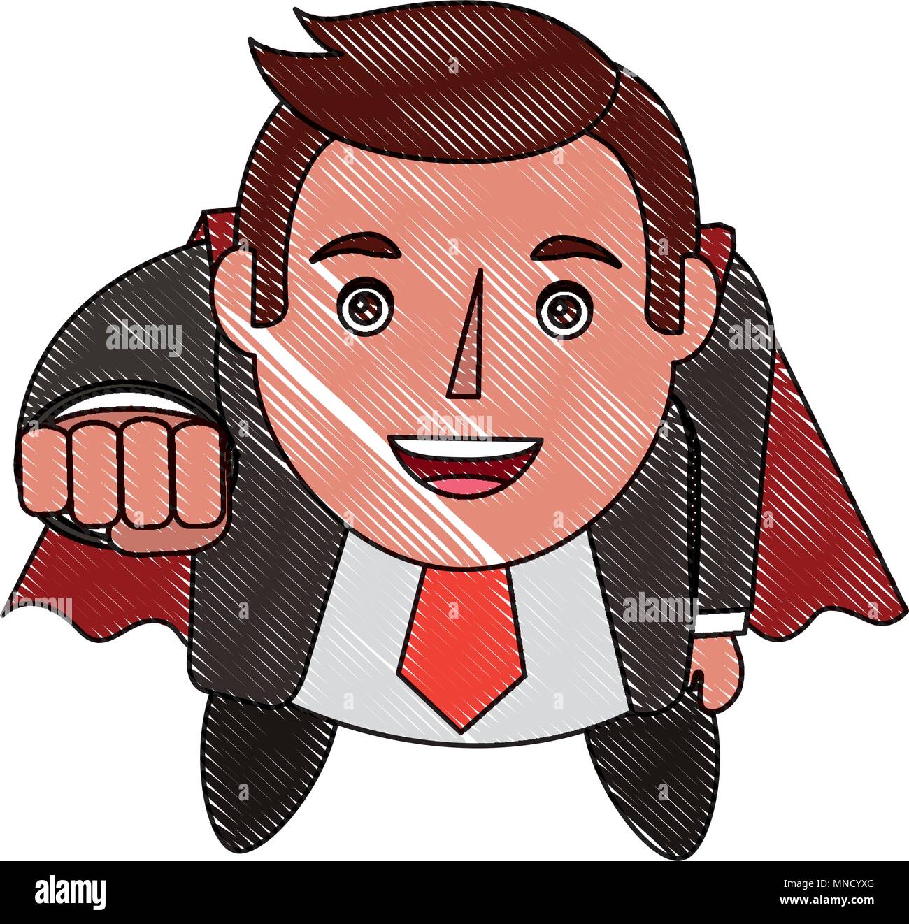 super businessman flying success business vector illustration Stock ...