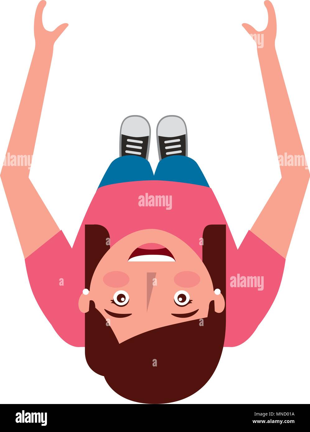 young woman standing in casual clothes top view vector illustration ...
