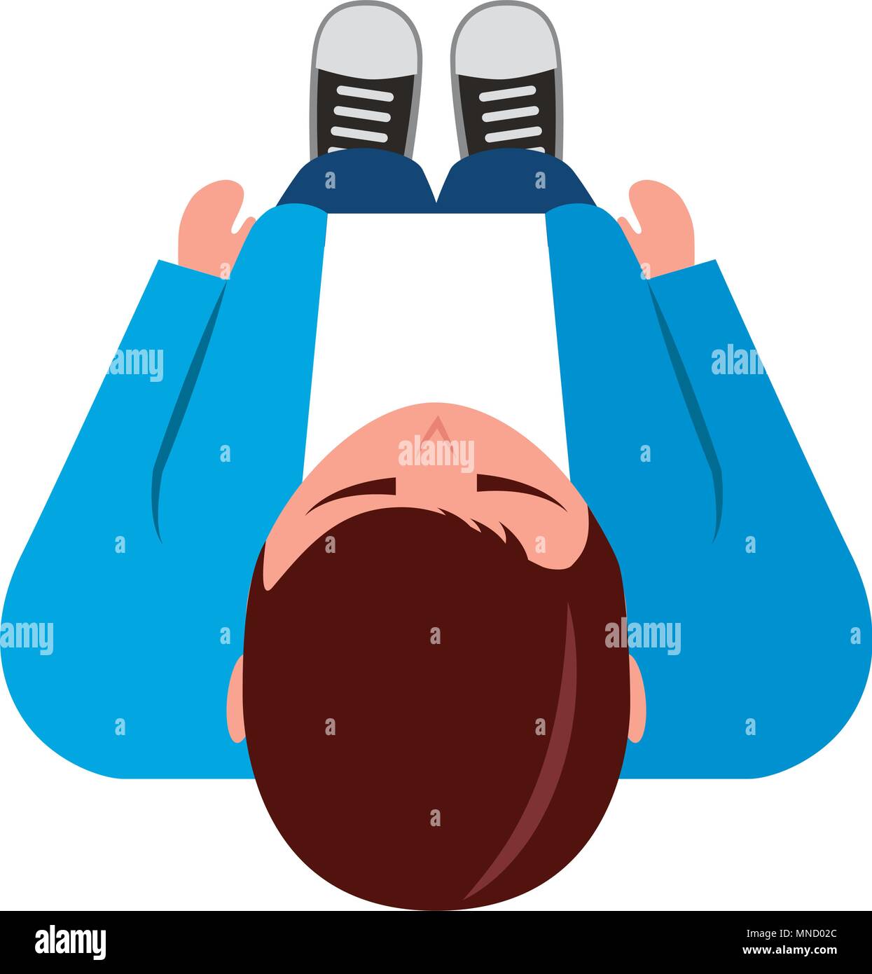 top view standing young man in casual clothes vector illustration Stock ...