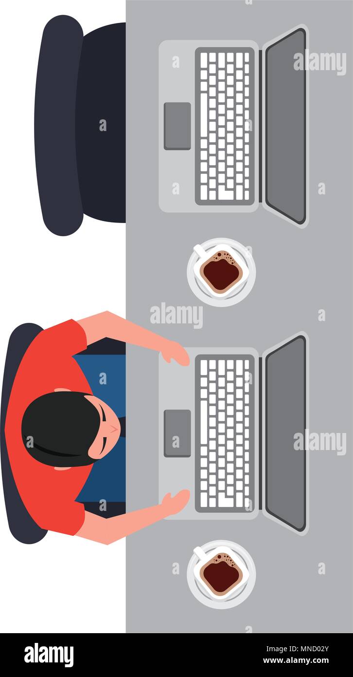 workplace of a designer work office things top view vector illustration ...