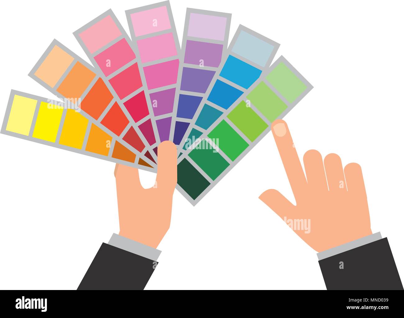 hands holding color palette design vector illustration Stock Vector ...