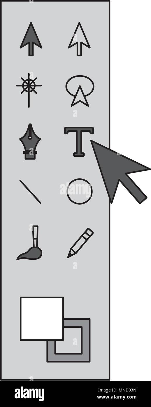 graphic designer tools digital image vector illustration Stock Vector ...