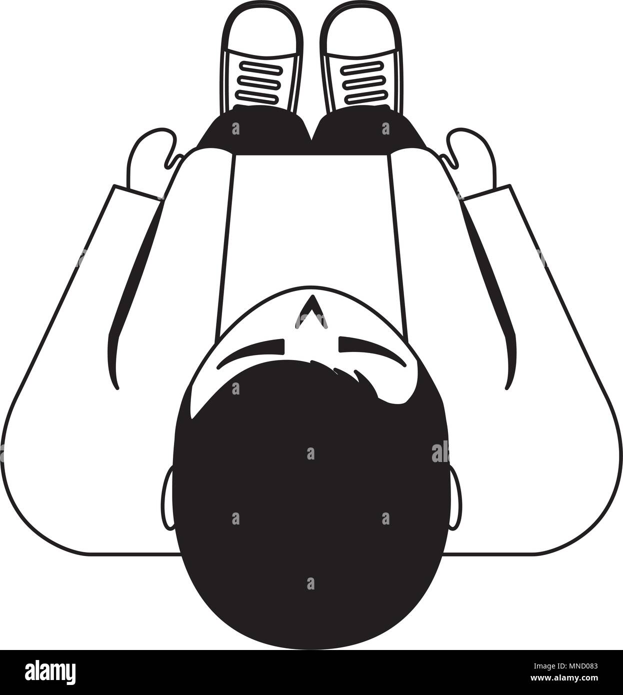 Happy looking up aerial view Stock Vector Images - Alamy