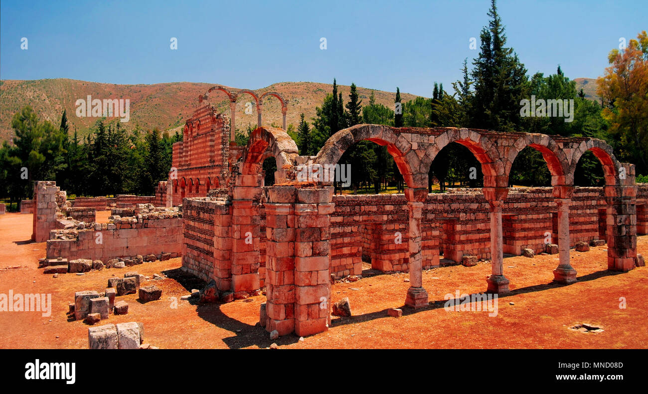 Ruins of ancient city Anjar in Bekaa valley Lebanon Stock Photo - Alamy