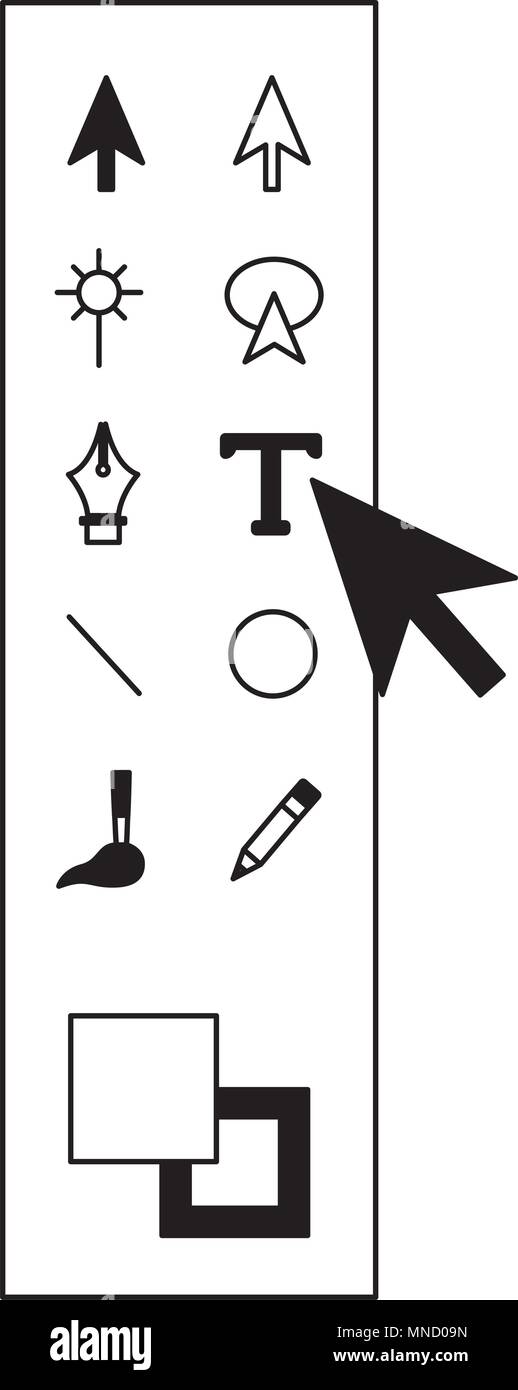 graphic design tools panel with arrow cursor Stock Vector Image & Art ...