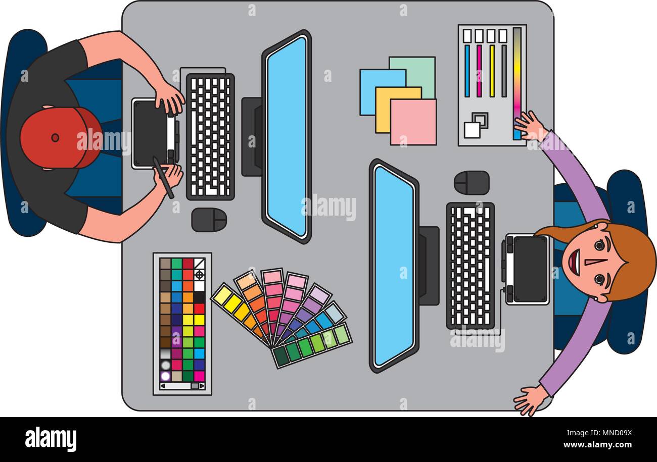 Office computers aerial hi-res stock photography and images - Alamy