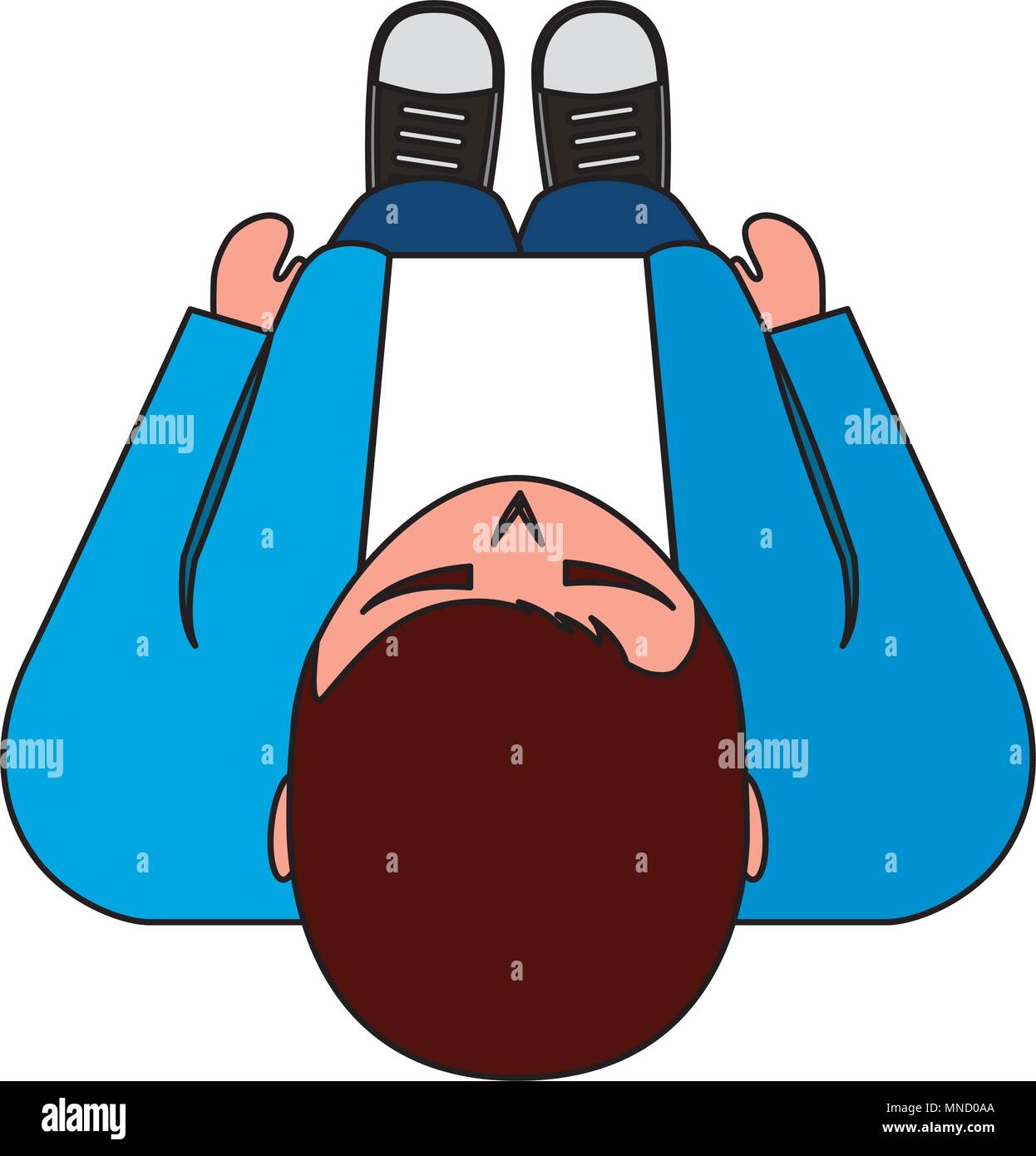 Happy Looking Up Aerial View Stock Vector Images - Alamy