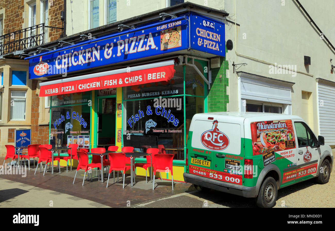 QFC Chicken & Pizza, takeaway, cafe, Hunstanton, Norfolk, UK, fast food ...