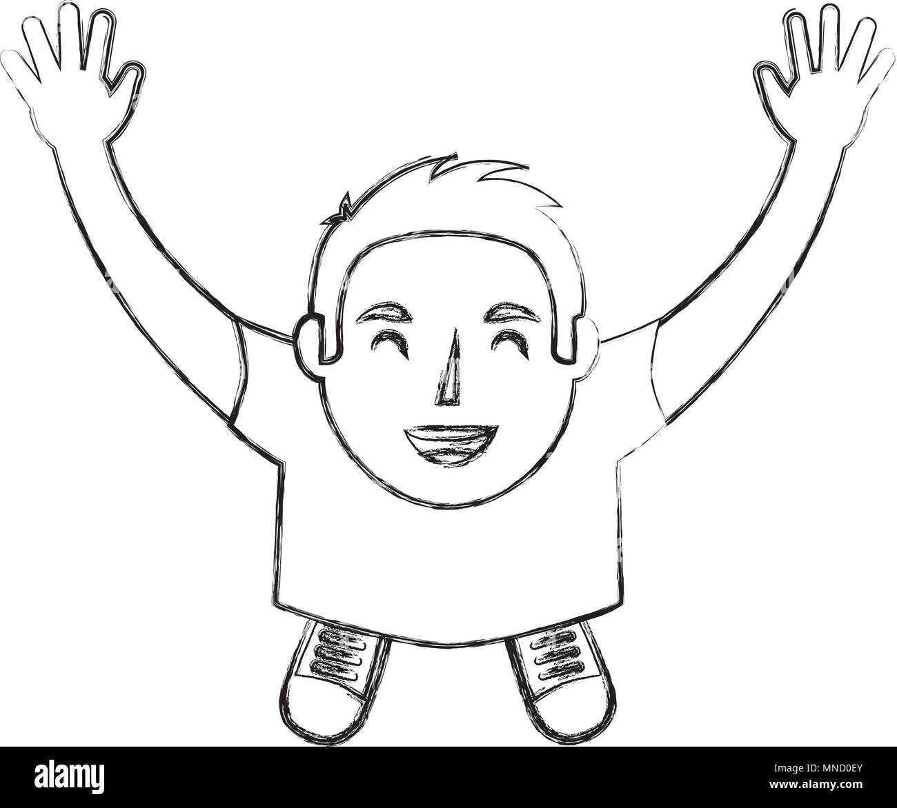 Arms raised celebrating smiling Stock Vector Images - Alamy