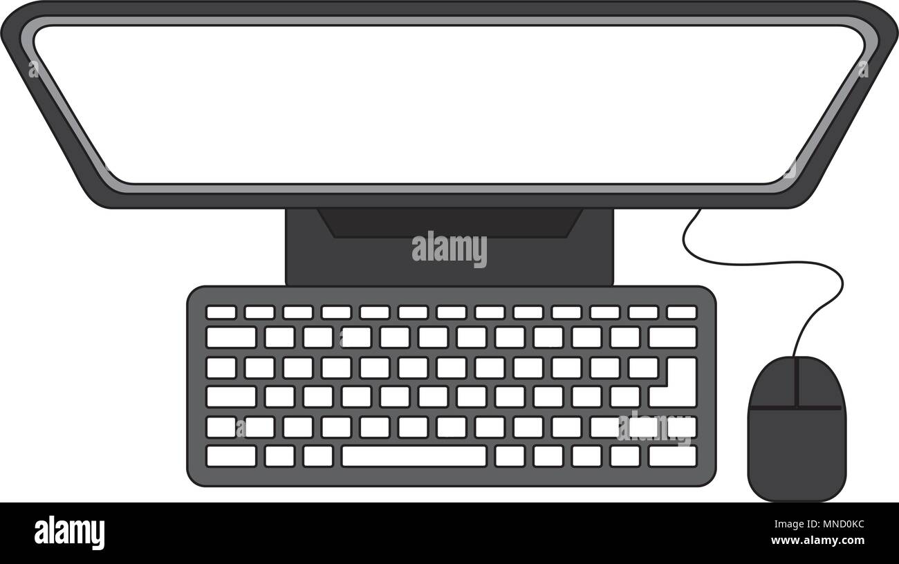top view computer monitor keyboard mouse Stock Vector Image & Art - Alamy