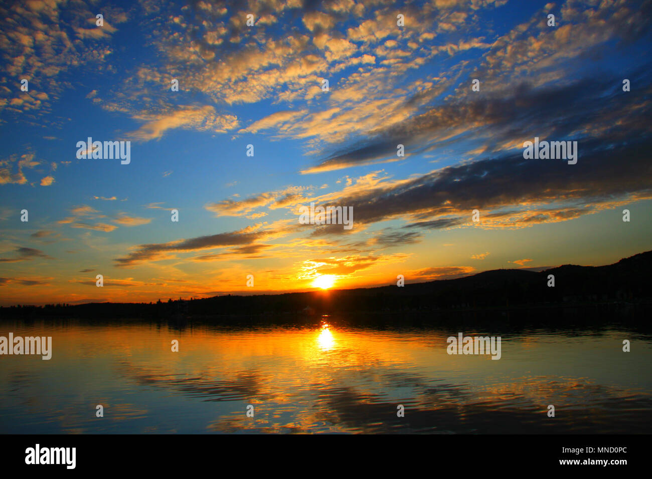 A very beautiful moments. The sky is reflecting on the water. Double ...