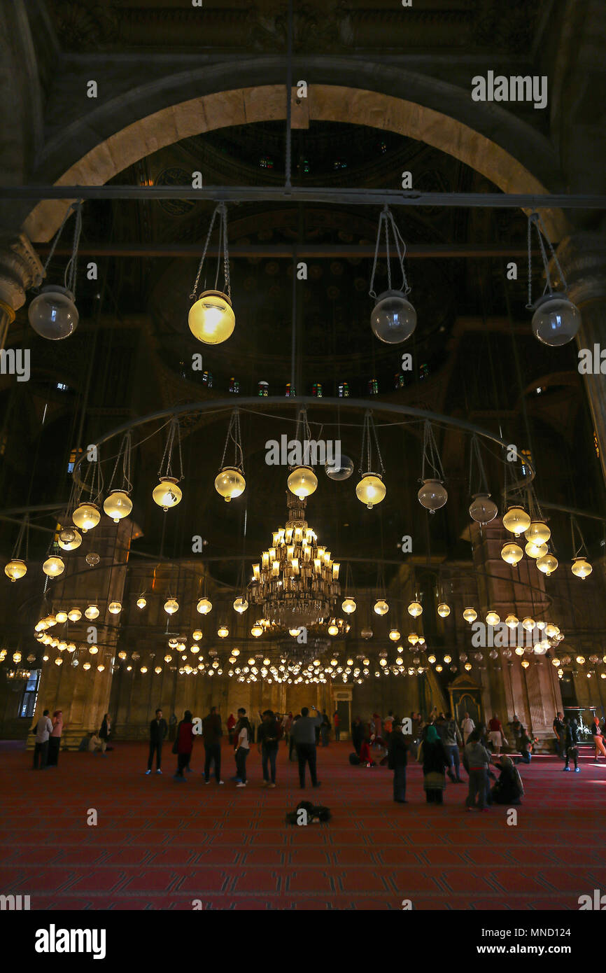 Inside the Great Mosque of Muhammad Ali Pasha, or Alabaster Mosque, or ...