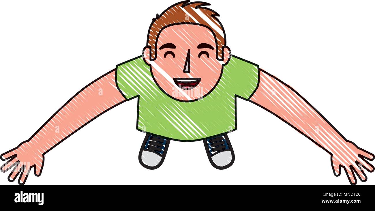 Happy looking up aerial view Stock Vector Images - Alamy