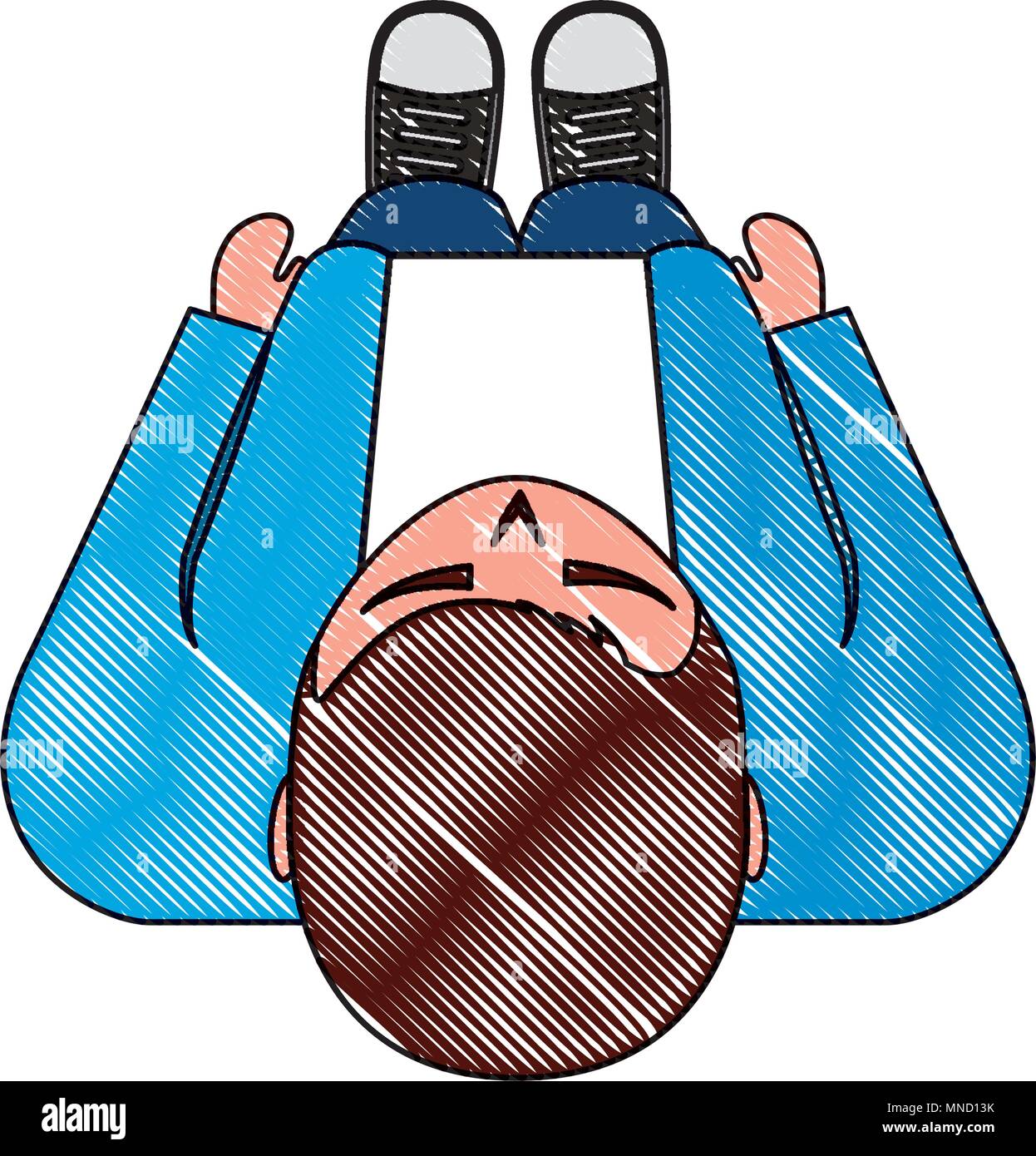 Happy looking up aerial view Stock Vector Images - Alamy