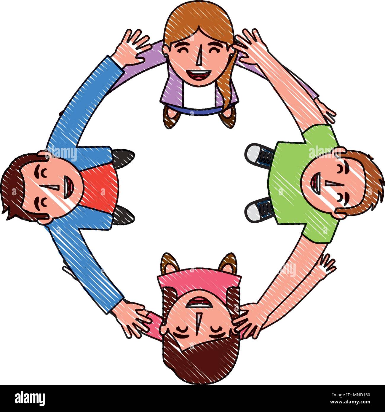 teamwork group around characters Stock Vector Image & Art - Alamy