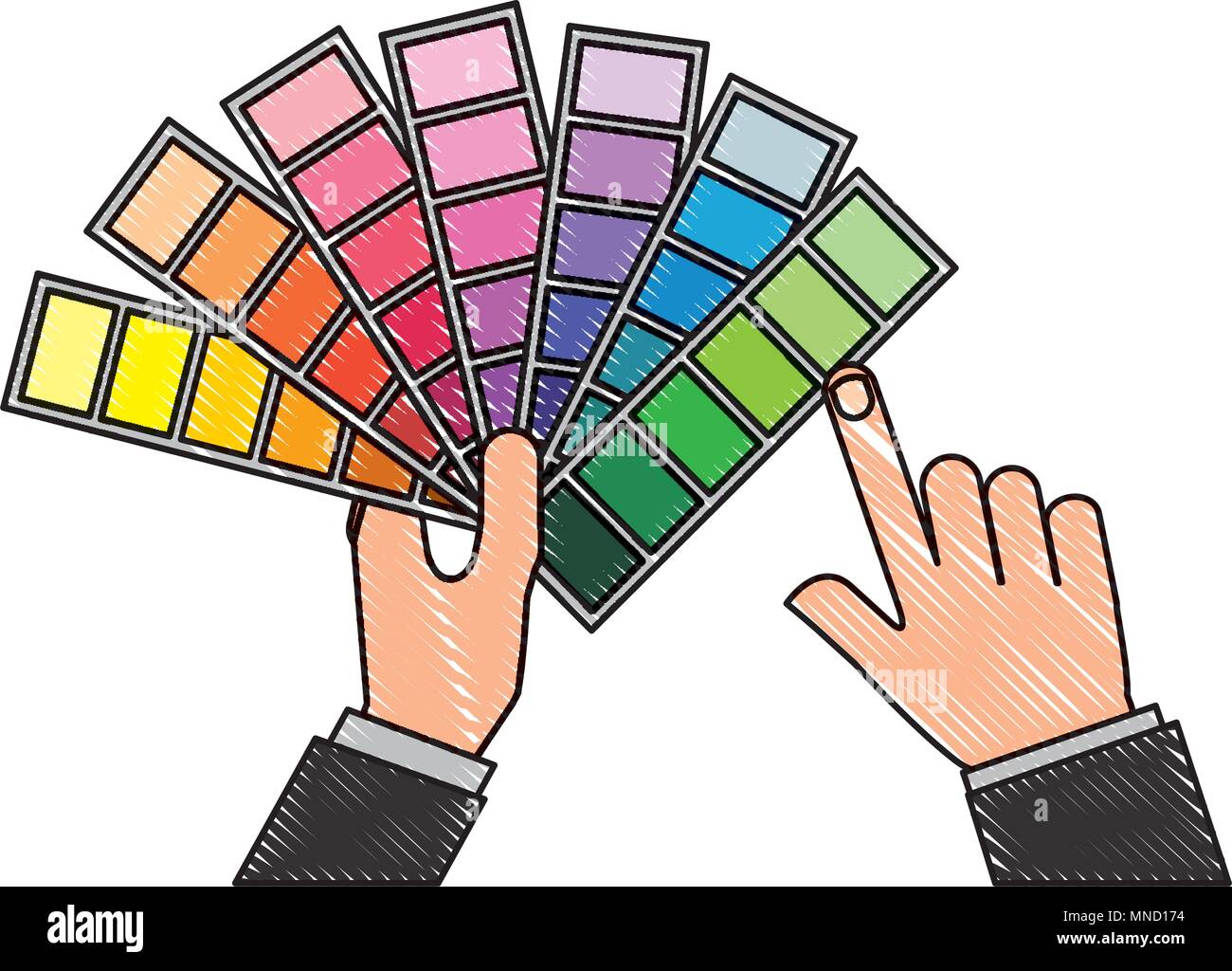 hand with menu color palette graphic design Stock Vector Image & Art ...