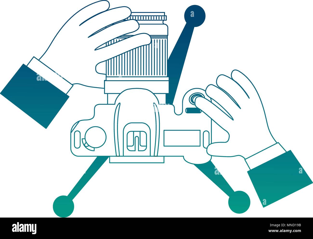 hands holding camera in tripod top view Stock Vector Image & Art - Alamy