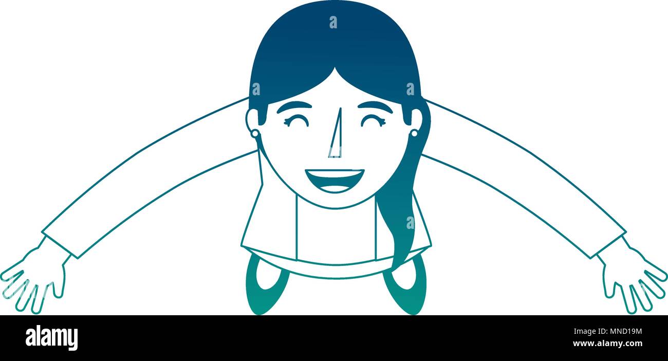 businesswoman standing looking up top view Stock Vector Image & Art - Alamy