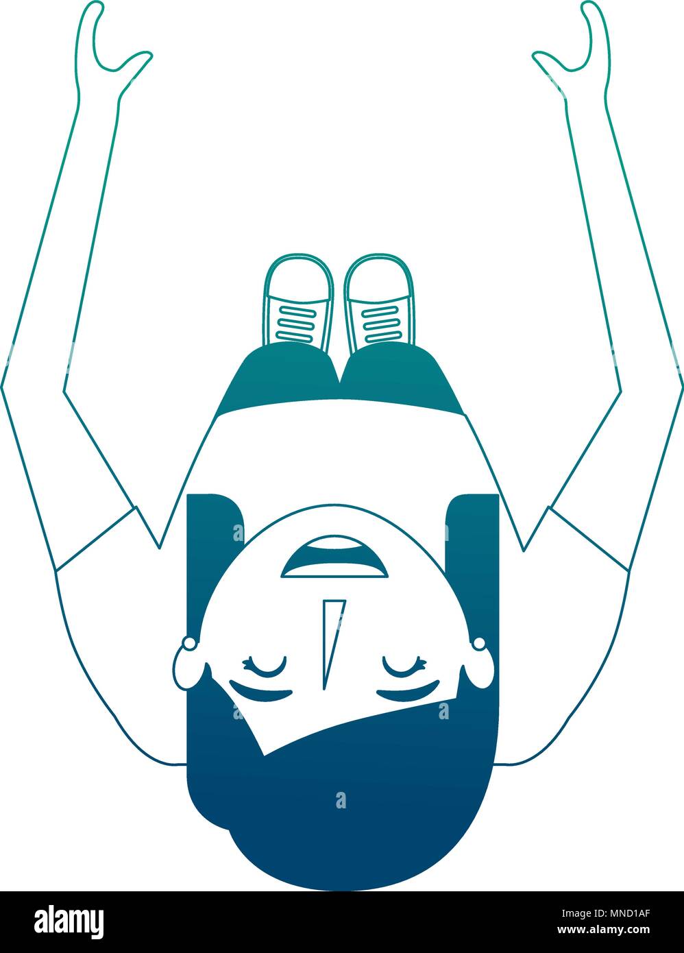 young woman standing in casual clothes top view Stock Vector Image ...