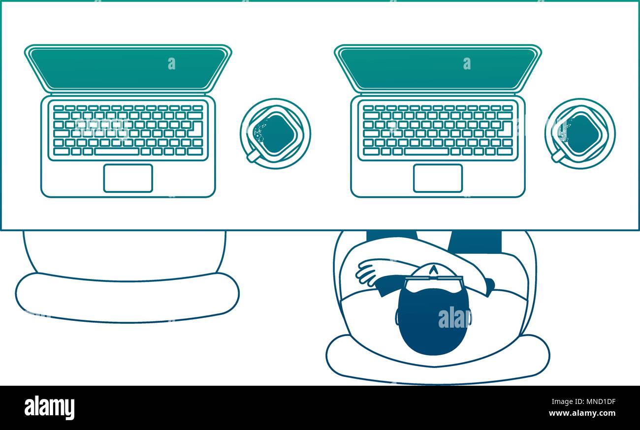 workplace of a designer work office things top view Stock Vector Image ...